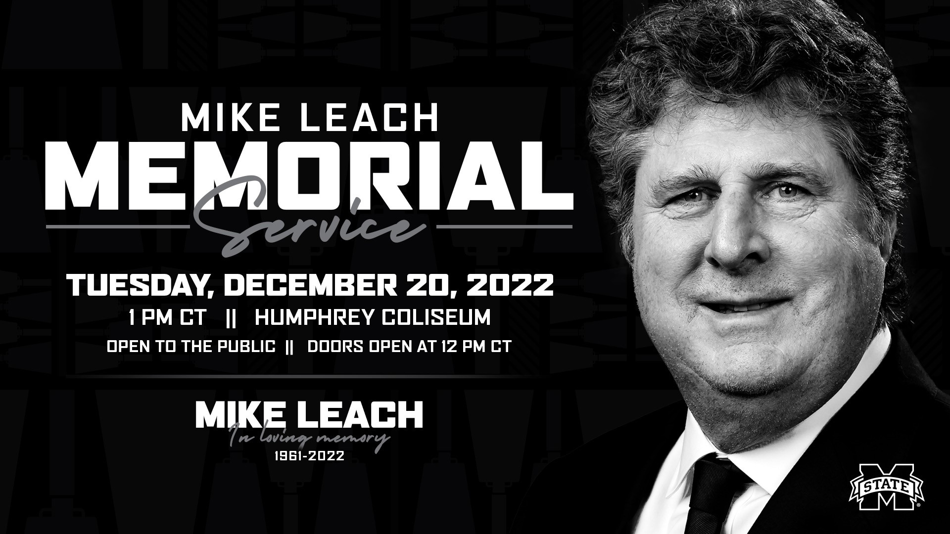 Mike Leach Public Memorial To Be Held Dec. 20 In Humphrey Coliseum ...