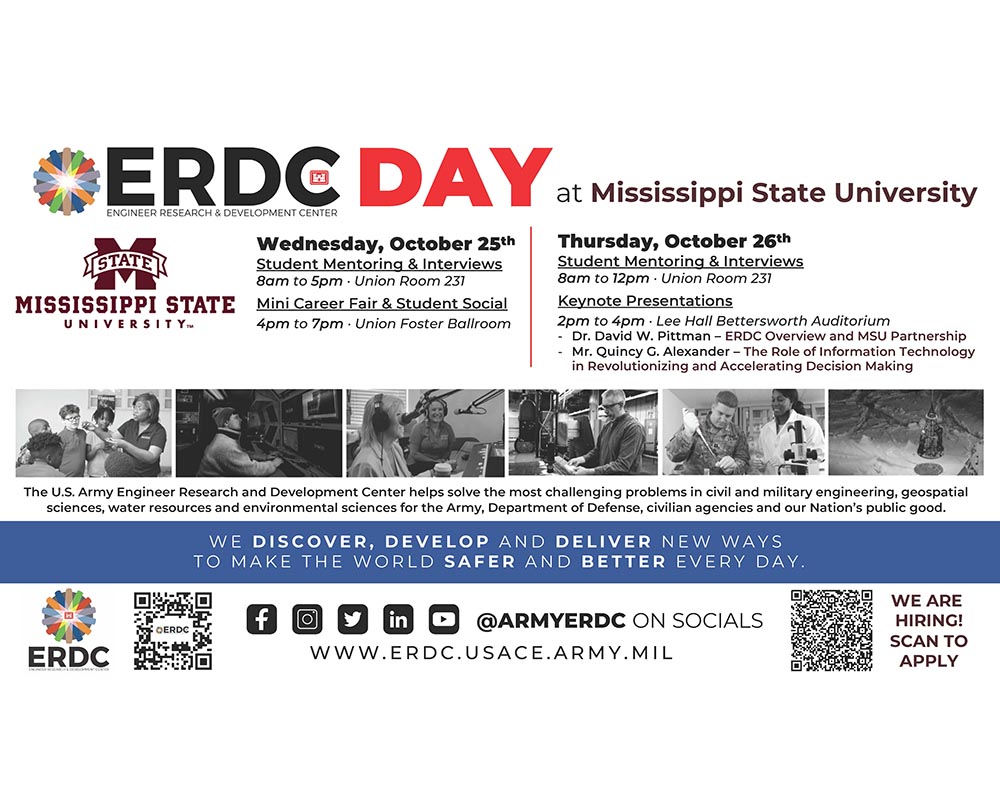 ERDC Days at MSU set for Oct. 25-26 | Mississippi State University