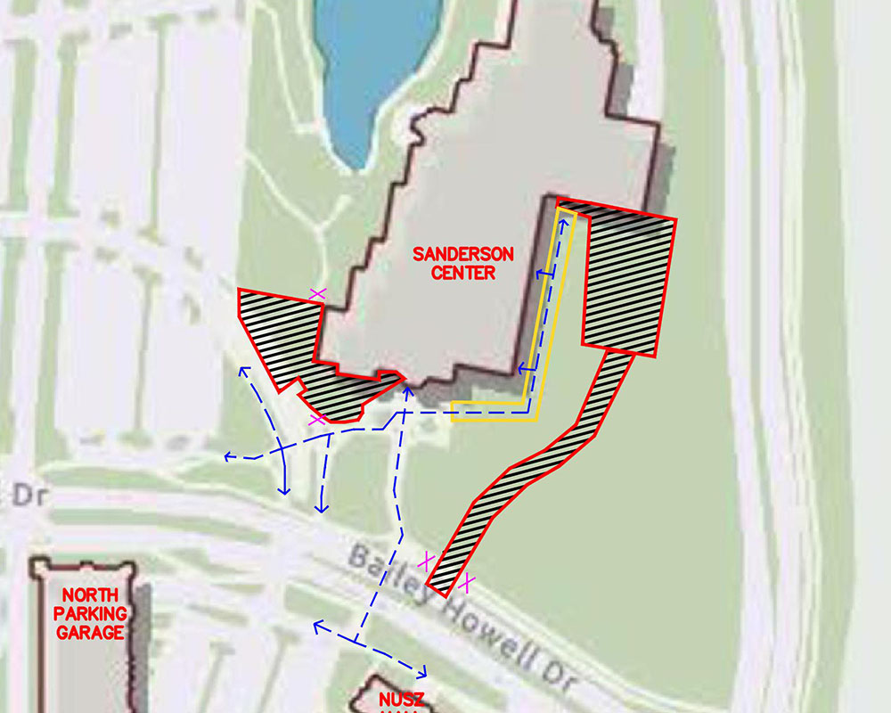 Sanderson Center roof replacement prompts temporary sidewalk closures ...