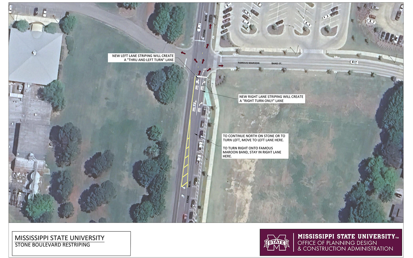 Restriping project closes Stone Blvd. lane Tuesday [July 30 ...