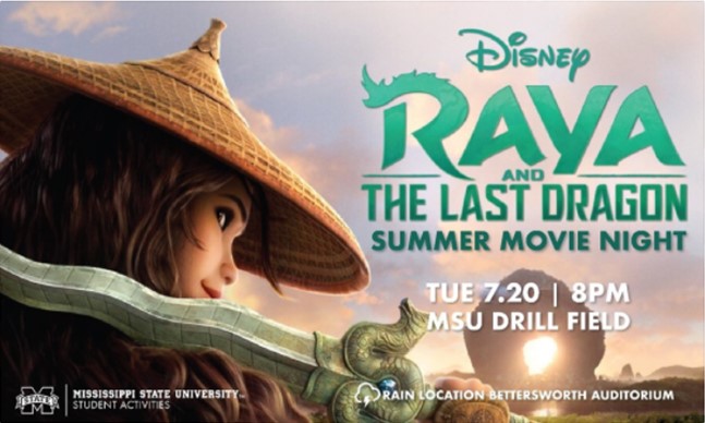 Summer Movie Night: 'Raya and the Last Dragon' | Mississippi State ...