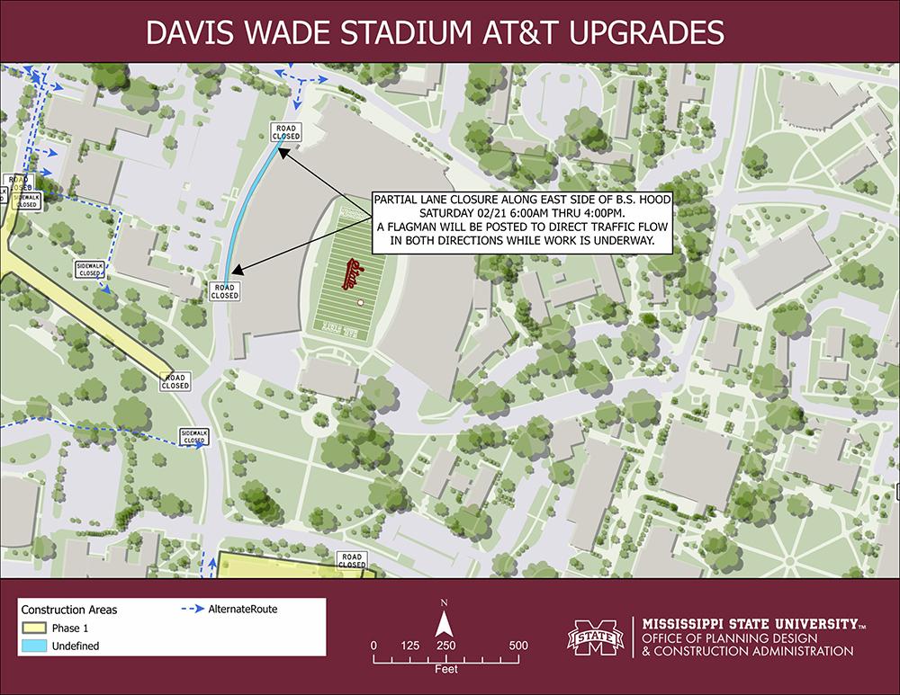 B.S. Hood Drive lane closure scheduled for Feb. 21 | Mississippi State ...